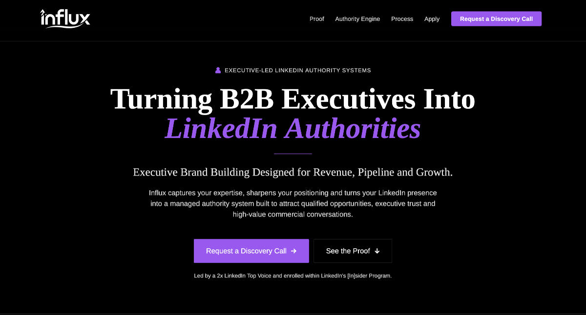 Influx | Turning B2B Executives Into LinkedIn Authorities